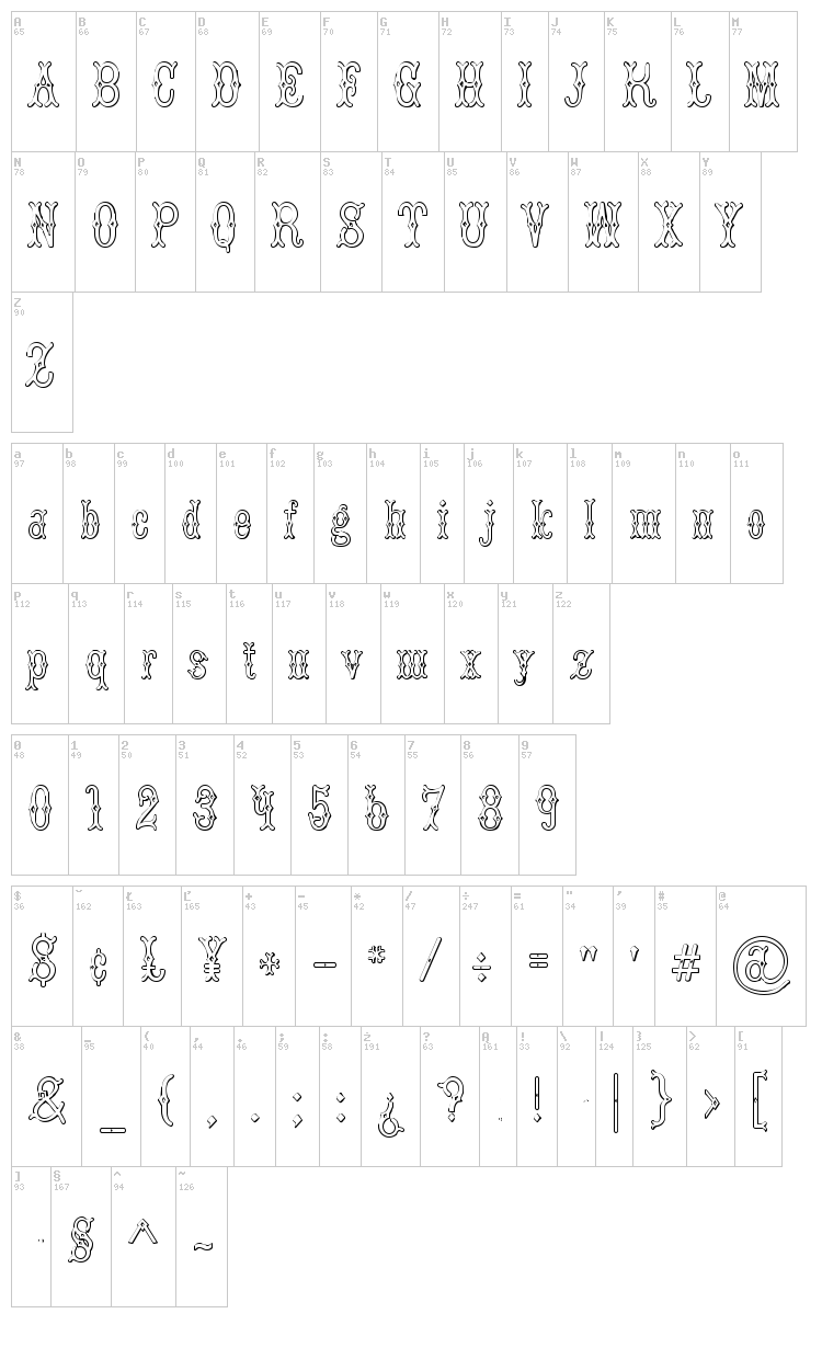 Bruce Double Pica Beveled font , Fancy - Retro fonts - Fontzzz.com