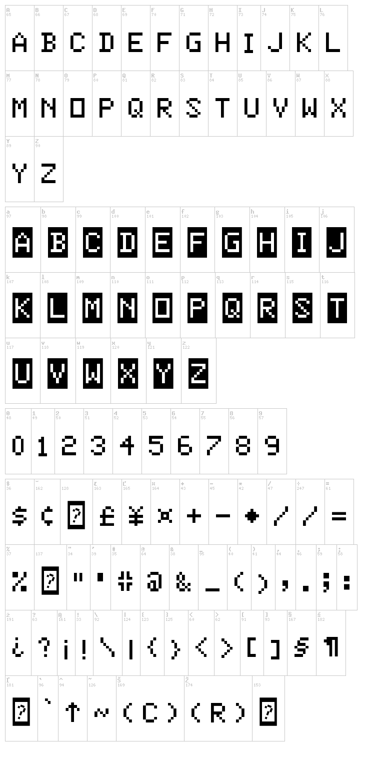 Color Basic font , Bitmap - Pixel, Bitmap fonts - Fontzzz.com