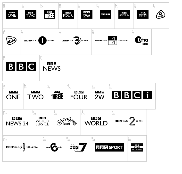 BBC logos font , Dingbats - Logos fonts - Fontzzz.com