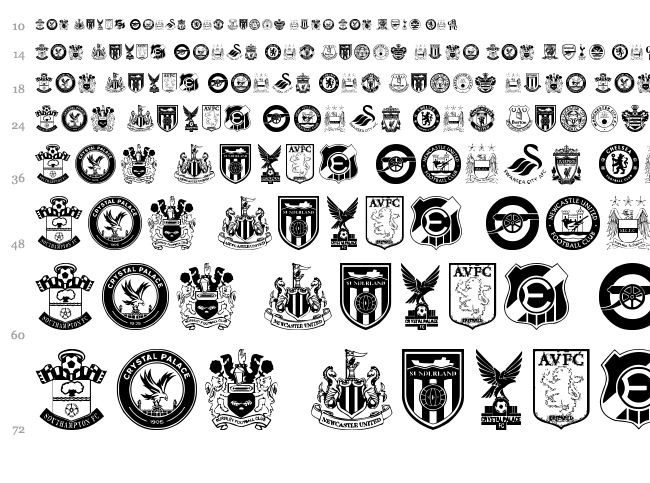Premier League font , Dingbats - Logos fonts - Fontzzz.com