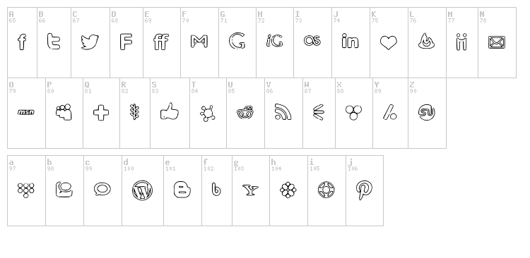 Social Media Icons Bold font , Dingbats - Logos fonts - Fontzzz.com